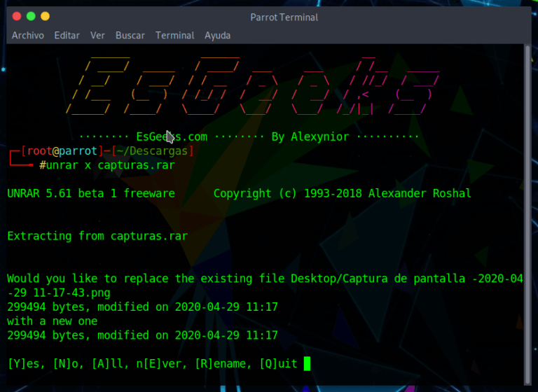 Cómo abrir, extraer y crear archivos RAR en Linux » EsGeeks