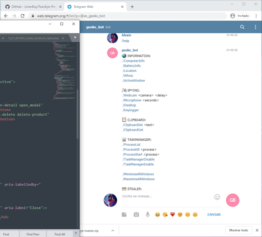 ToxicEye: RAT en Windows con Telegram Bot » EsGeeks