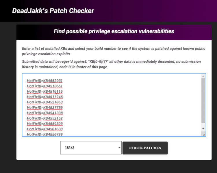 PatchChecker: Verificar Vulnerabilidades PrivEsc Windows » EsGeeks