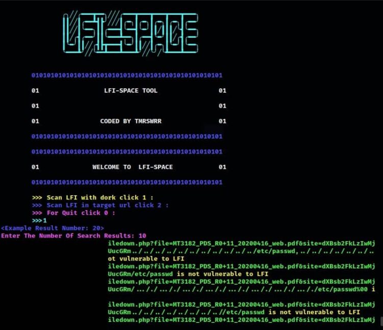 LFI Space: Herramienta para Detectar Vulnerabilidades LFI